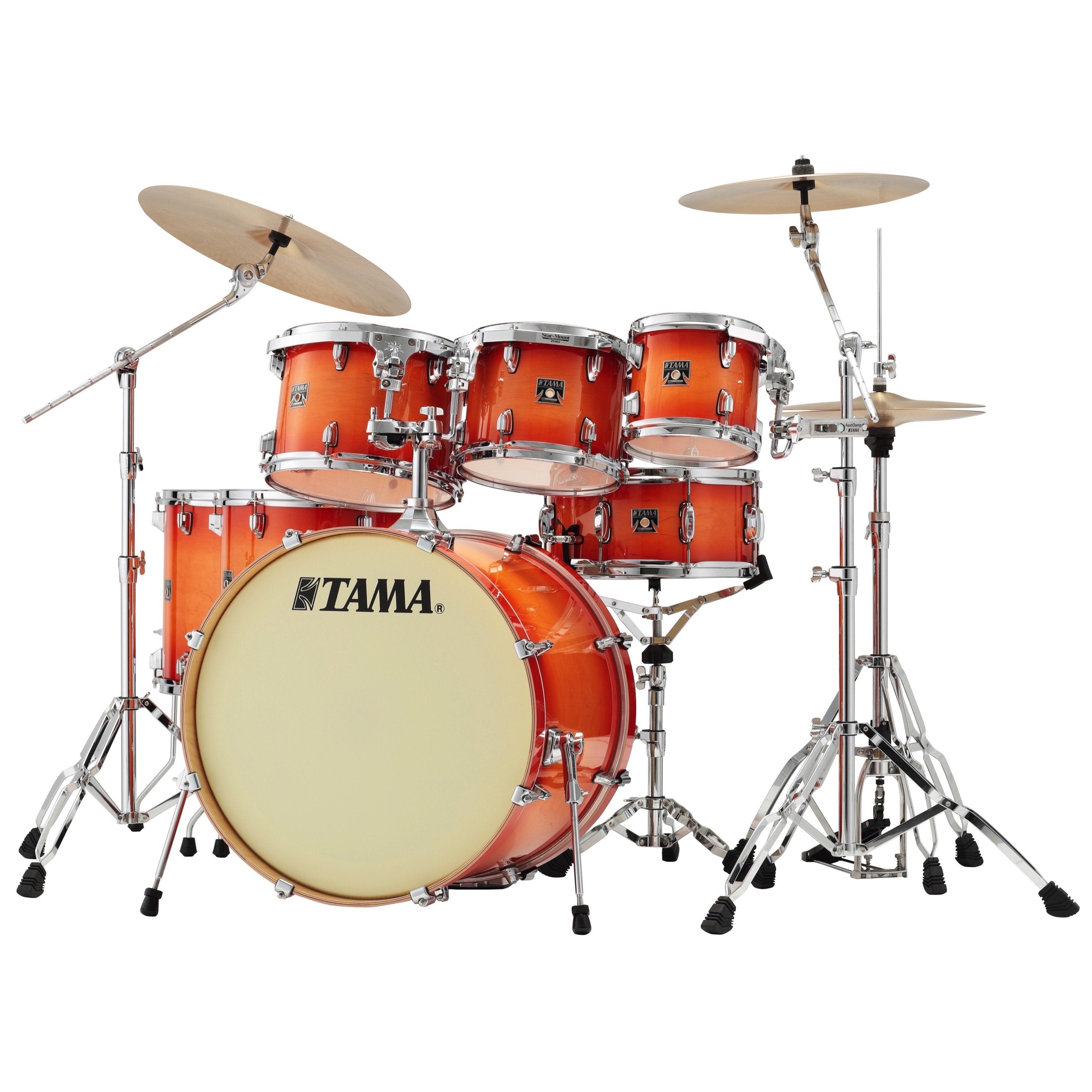 Tama CL72S Superstar Classic Tangerine Lacquer Burst 7-Piece Drum Shel ...